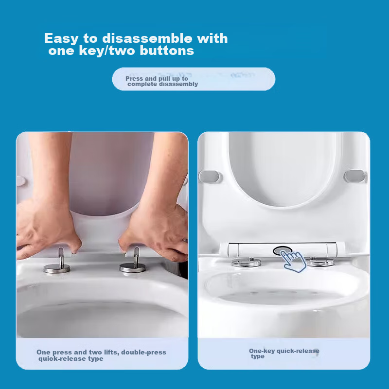 Yujin (HSPA) Square Toilet Seat, Universal Slow-Close, Thickened Square Toilet Ring, Toilet Cover, Bathroom Toilet Accessories 1129