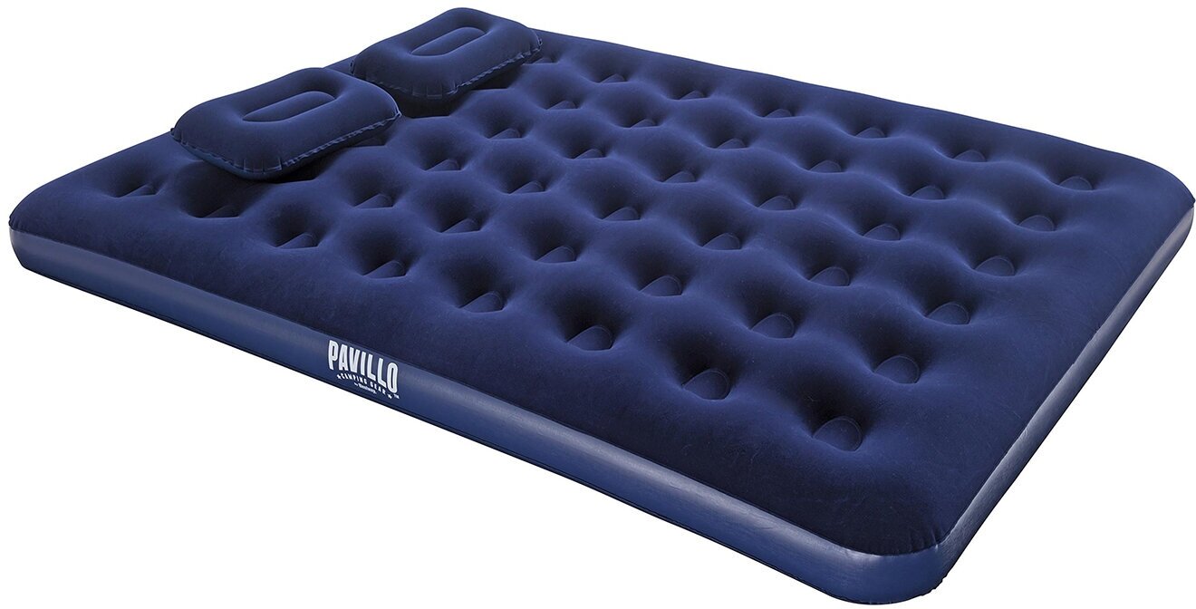 Матрас надувной полутороспальный 203х152х22см с ручн. насосом + 2 подушки 67374 KL