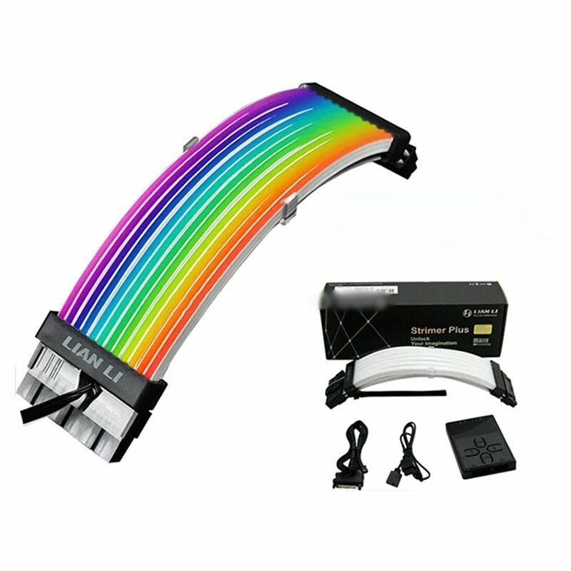 Удлинительный кабель для блока питания Strimer Plus RGB, кабель питания ATX Rainbow 24-контактный, тройной 8-контактный, двойной 8-контактный кабель для видеокарты, корпус для самостоятельной сборки ARGB 5 В