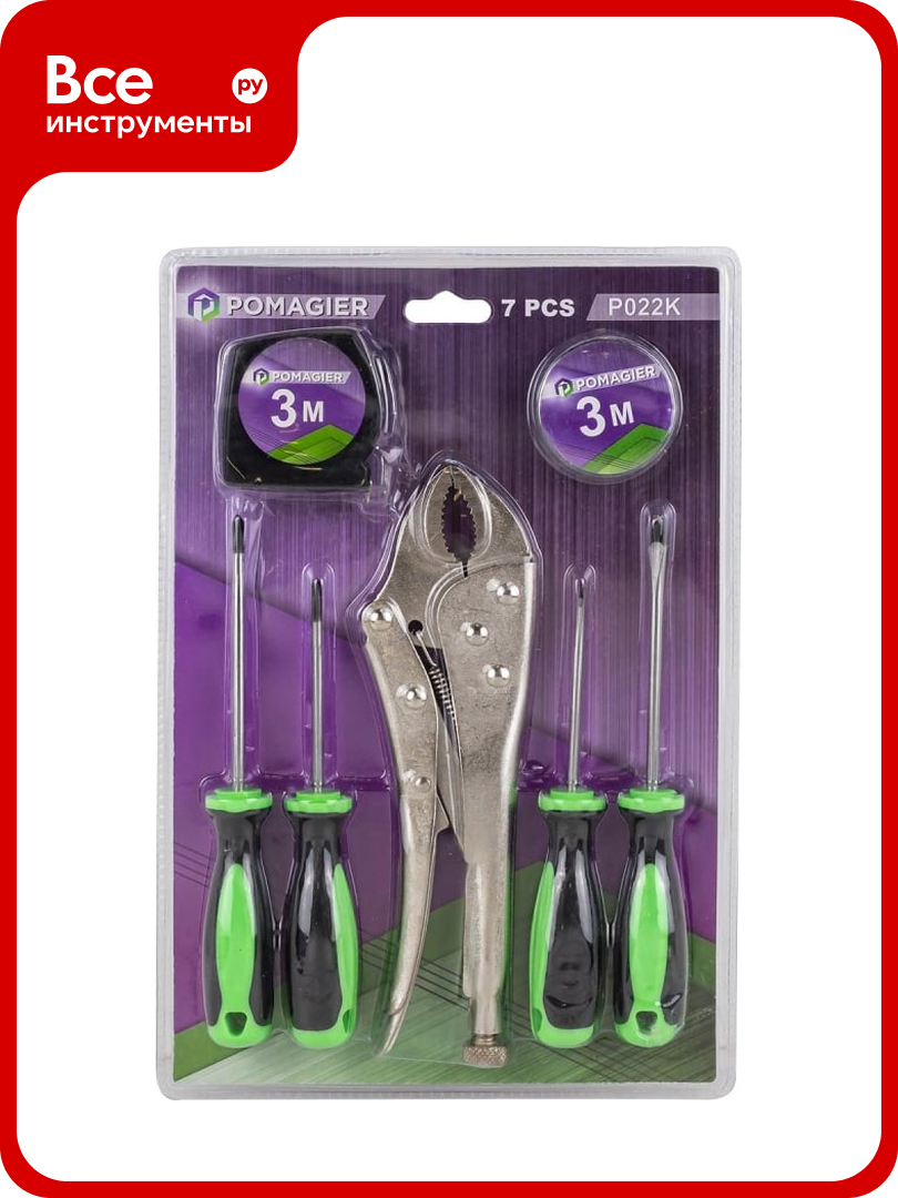 Набор инструментов POMAGIER 7пр, для слесарных и столярных монтажных работ