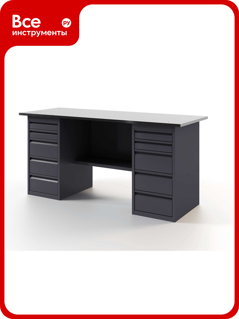 Верстак-стол с двумя тумбами с ящиками GREENBERG 2000мм VERSTAK_Y2_2000, Поставляется в разобранном виде