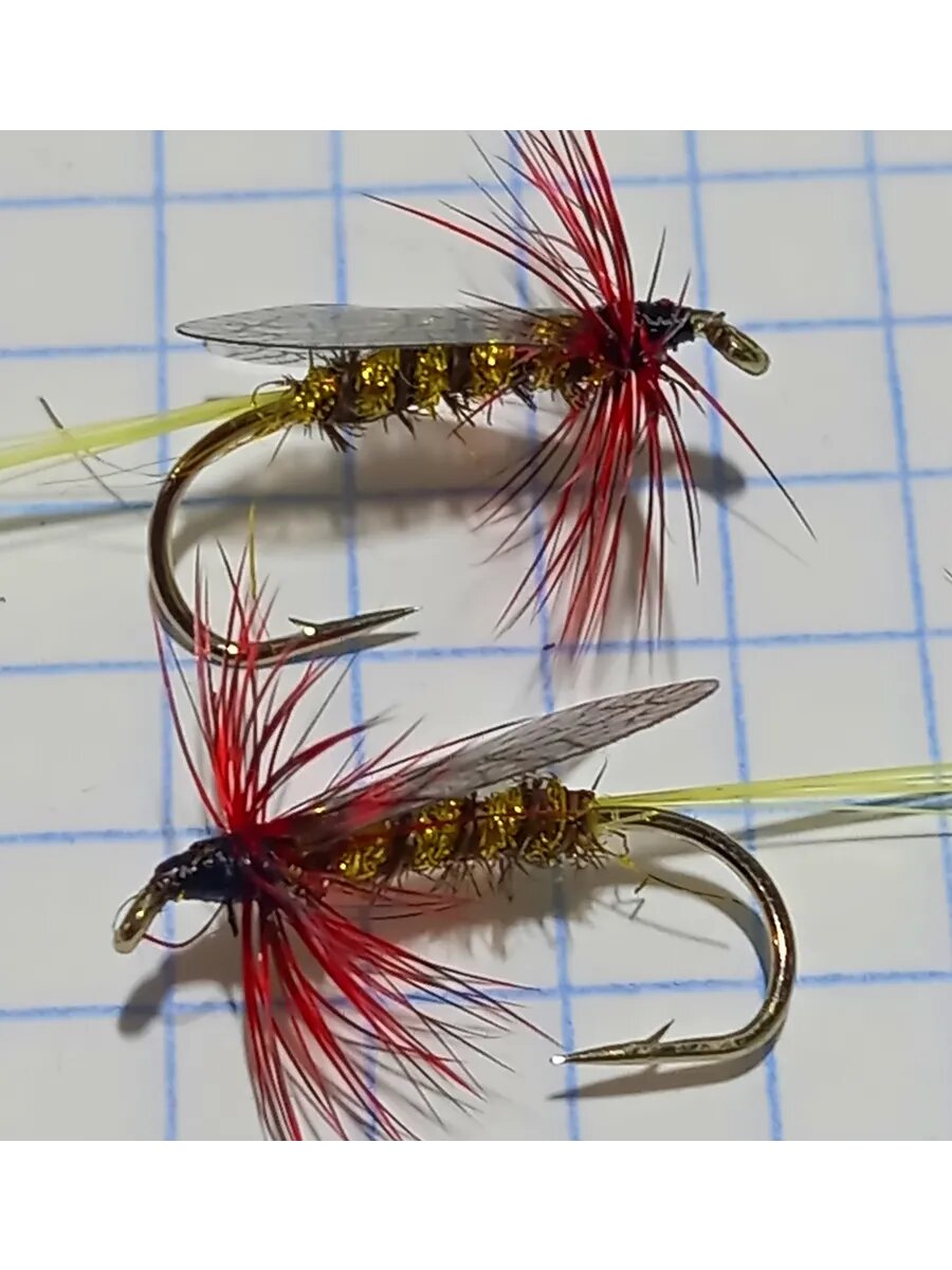 Мушка верховая. Для ловли хариуса и другой рыбы. На одинарном крючке. 2 штуки