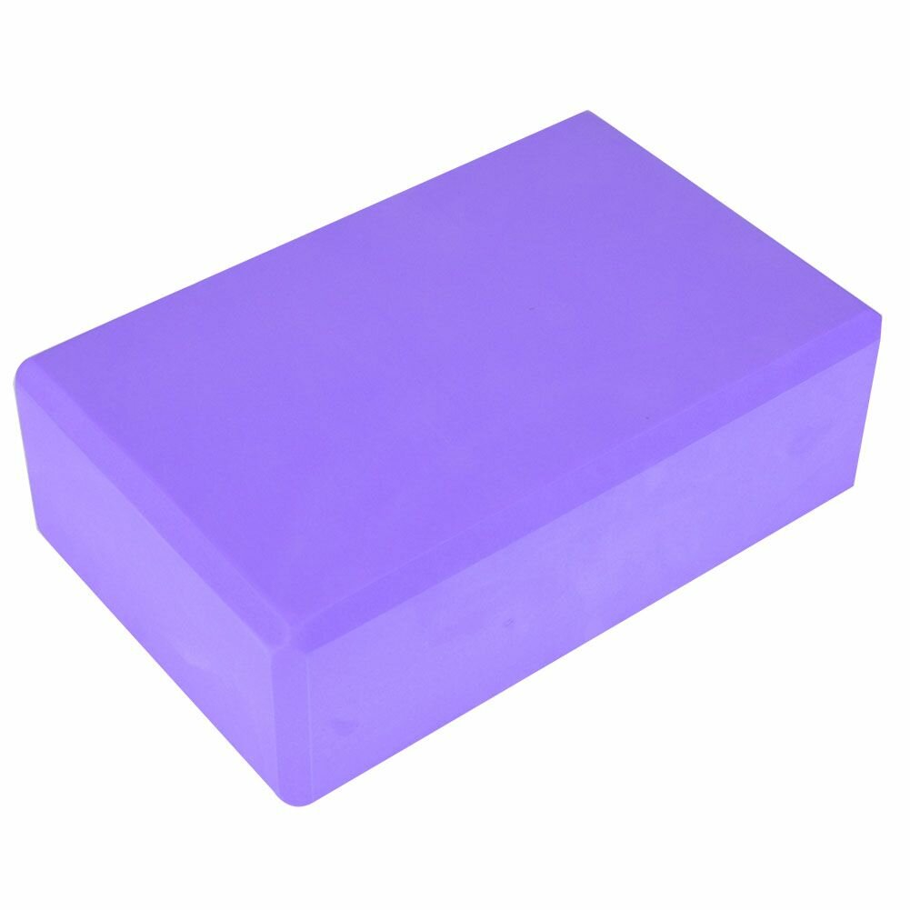 Блок для йоги из пенопласта Purple Yoga Block для фитнеса и растяжки, прочный нескользящий инструмент для пилатеса, тренировок и тренировки равновесия