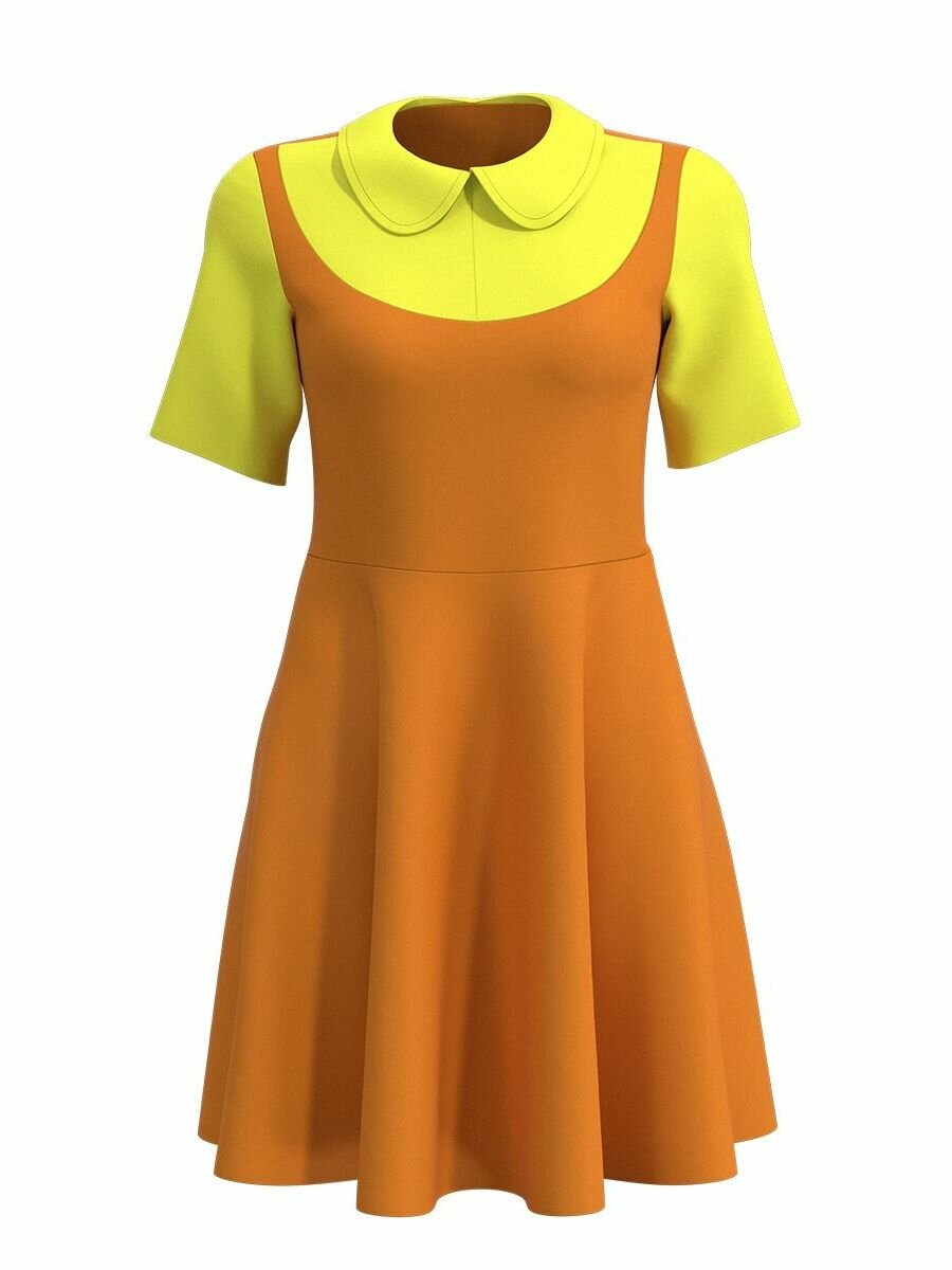 Косплей-костюм деревянной куклы из Игры в кальмара, комфортный и дышащий, красный и зеленый, S