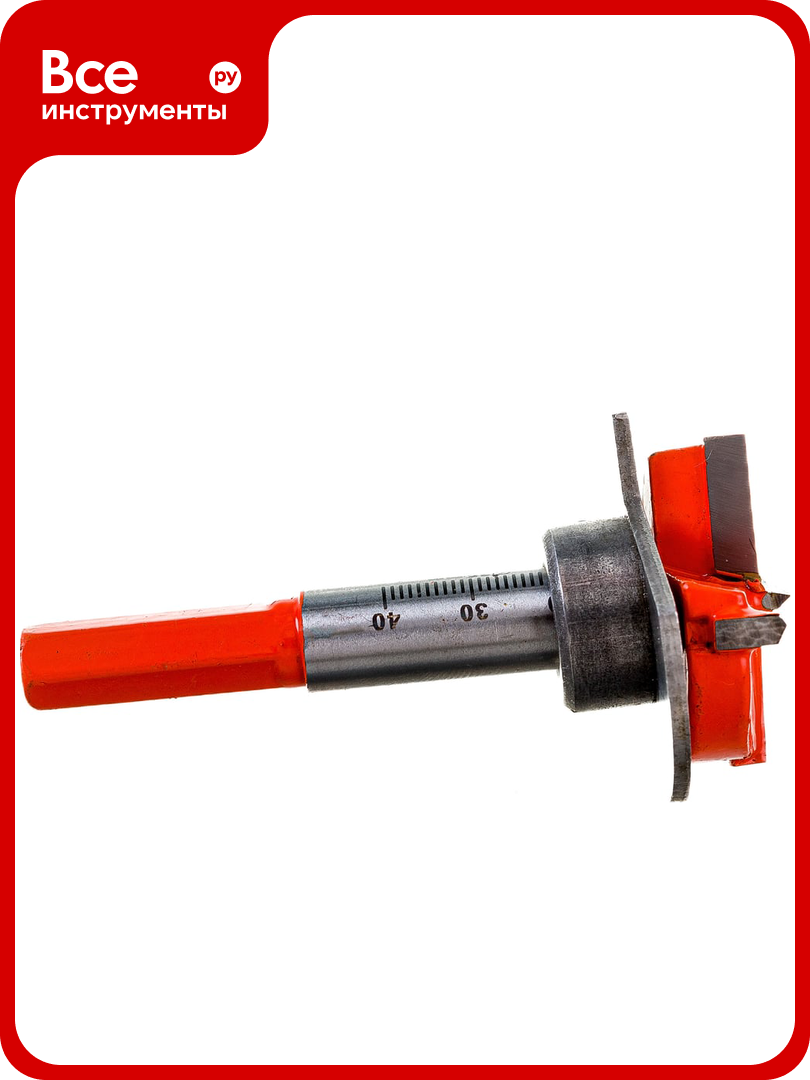 Фреза Форстнера 35 мм с победитом, ограничителем Strong СTК-, пластиковый