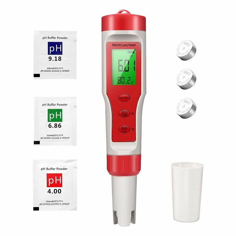 Цифровой PH-метр 4-в-1 для воды, гидропоники, аквариума, бассейна MyPads