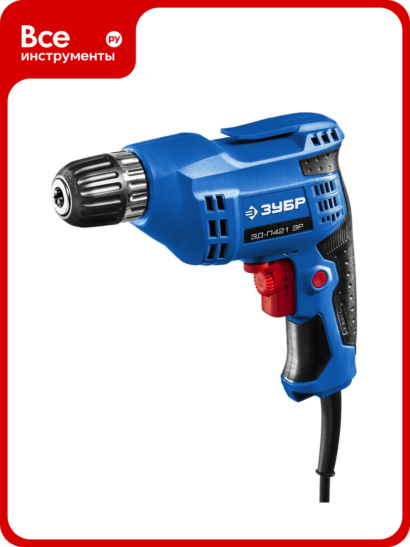 Дрель ЗУБР профессионал ЗД-П421 ЭР, различных материалах