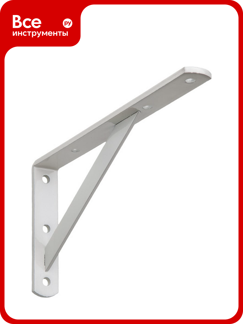 Усиленный кронштейн ALDEGHI LUIGI SPA 145х100х20х4 мм, оцинкованный, цвет: белый 2579VB15