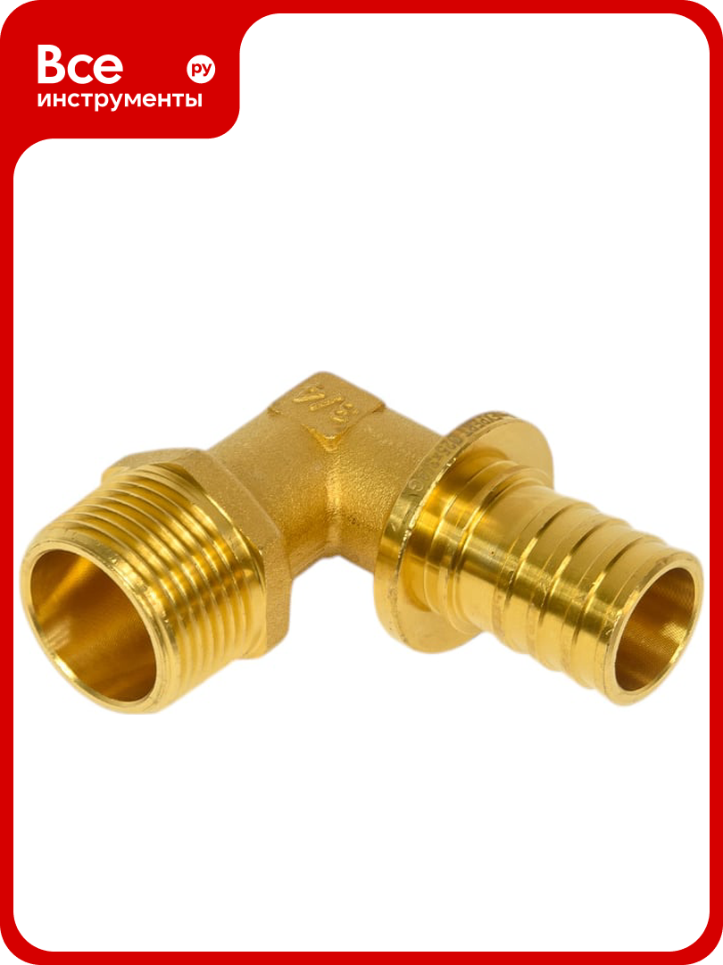 Аксиальный комбинированный уголок PROEXPERT НР 25x3/4" латунь AUK902534R, из сшитого, системах отопления