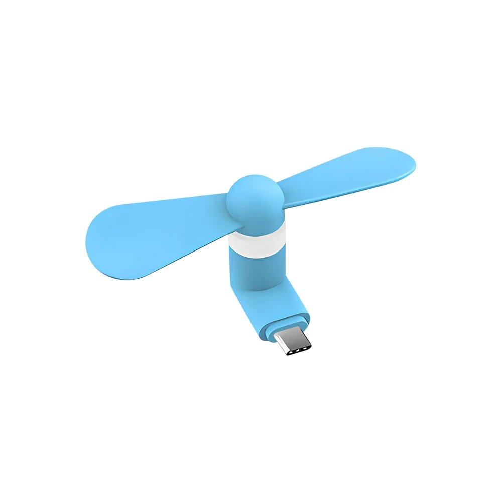 Креативный мини-портативный вентилятор Micro USB 5 В 1 Вт, тестер USB-вентиляторов для мобильного телефона, охлаждающий ручной вентилятор типа C, кулер для телефона blue