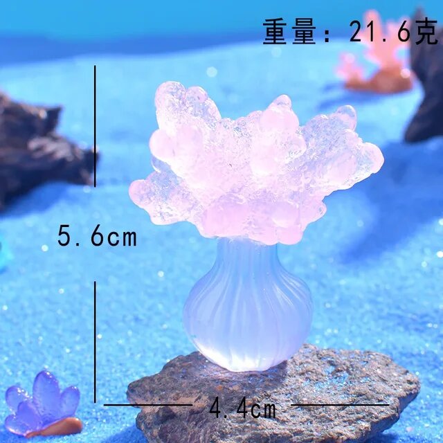 Морские светящиеся коралловые микроландшафтные украшения, светящиеся коралловые устрицы, самодельные настольные аквариумные украшения для аквариума, игрушки для аквариума