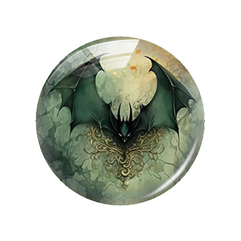 Fezrgea стеклянные кабошоны Хэллоуин Изумрудный, 12mm--10pcs, B
