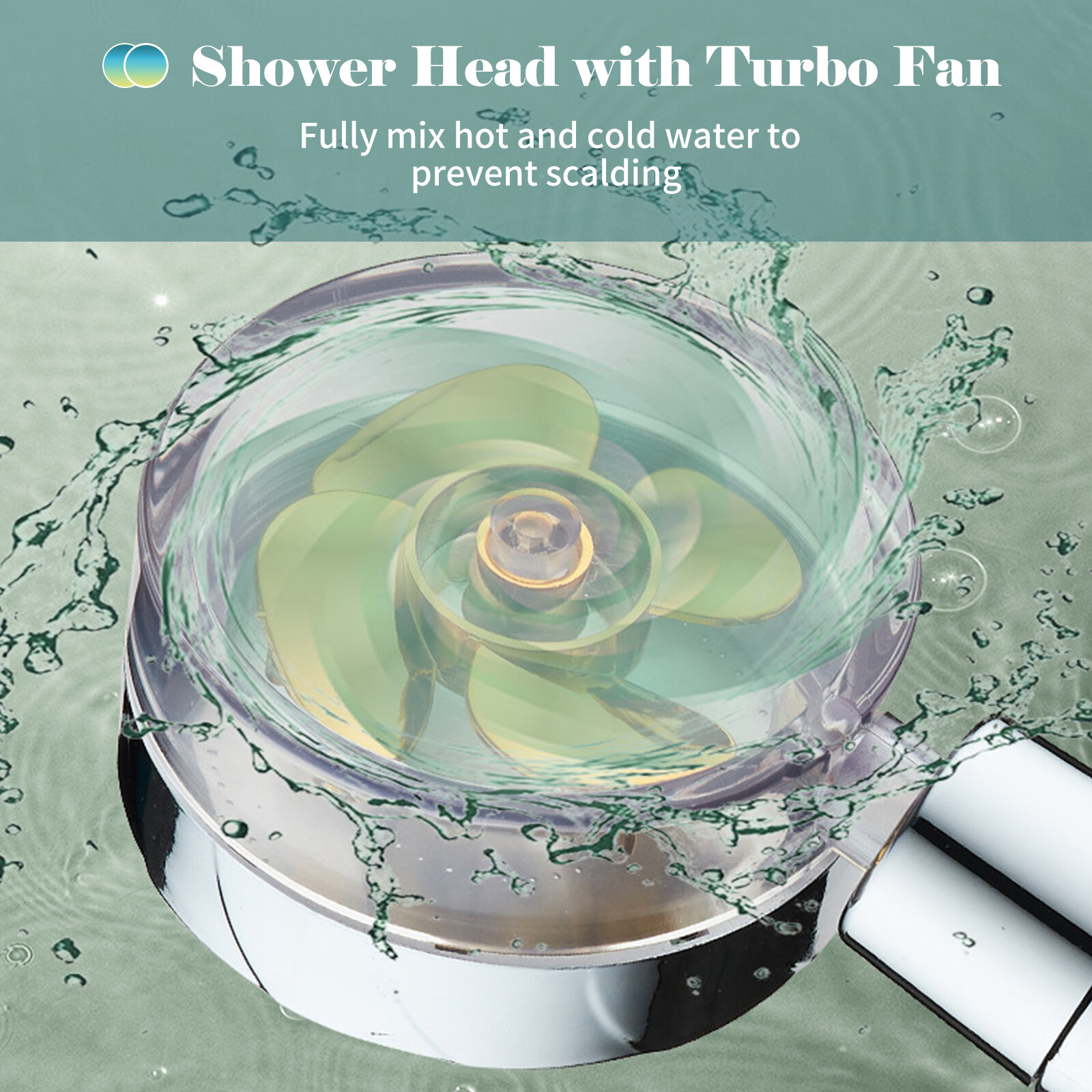 Ручная душевая лейка с турбовентилятором, переключателем ВКЛ/выкл, паузой, хлопковым фильтром, высоконапорная вращающаяся душевая лейка G1/2, сменная регулируемая лейка для душа