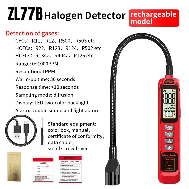 Cretrust GL77A Газоанализатор хладагента ZL77B Red