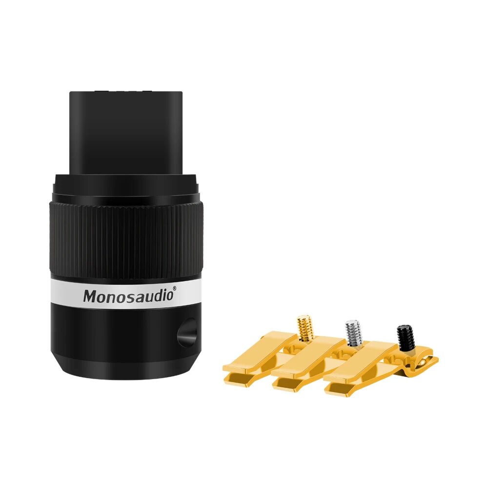 Monosaudio F120R 99,998% чистая медь, золото/родий, 20 А, вилка питания C19, разъем питания переменного тока, 20 А/125 В, аудиоразъем