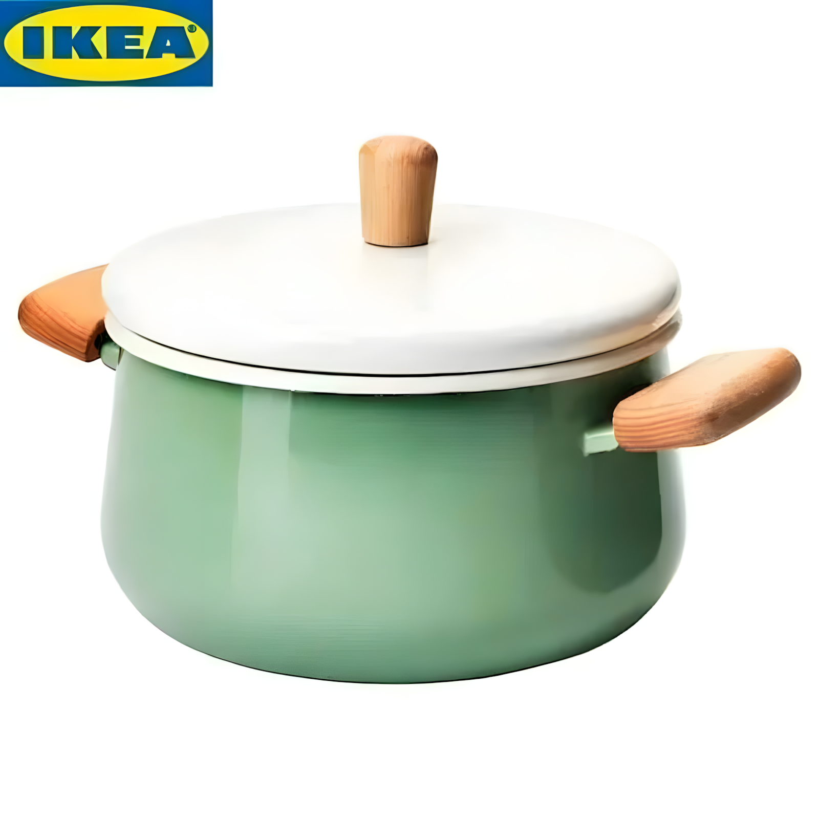 Кастрюля икеа KASTRULL, сталь, эмаль, термоизолированная деревянная ручка, 3л