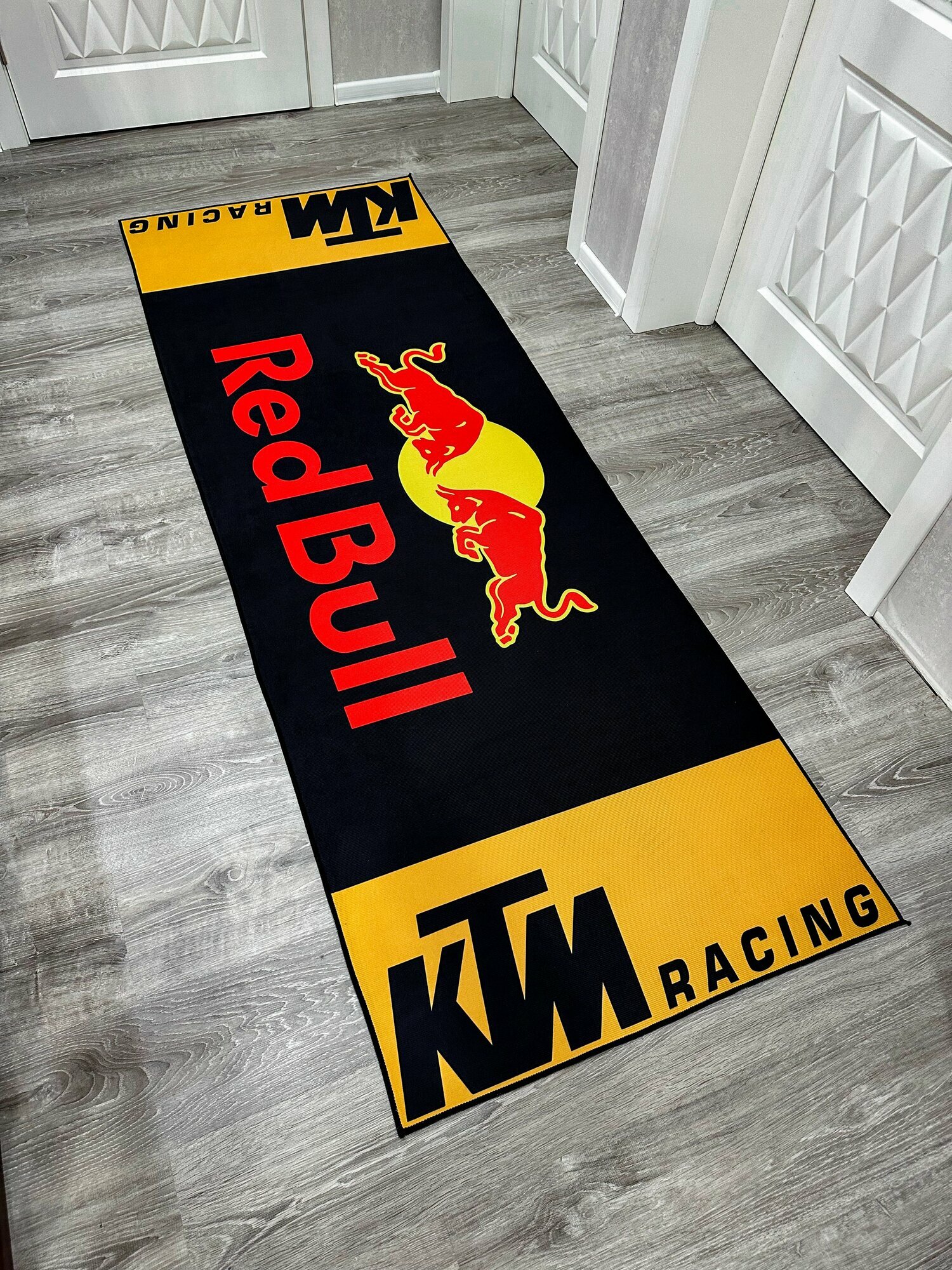 Коврик под мотоцикл "KTM Red Bull", полиэстер, противоскользящий, 220х80 см