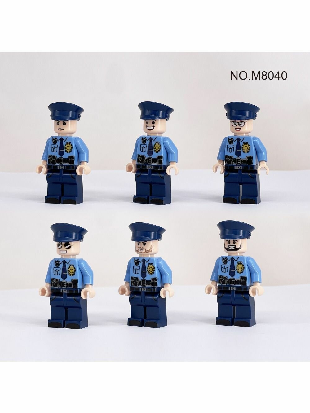 Мелкие детали и минифигурки, совместимые с конструкторами лего / полиция 6 шт