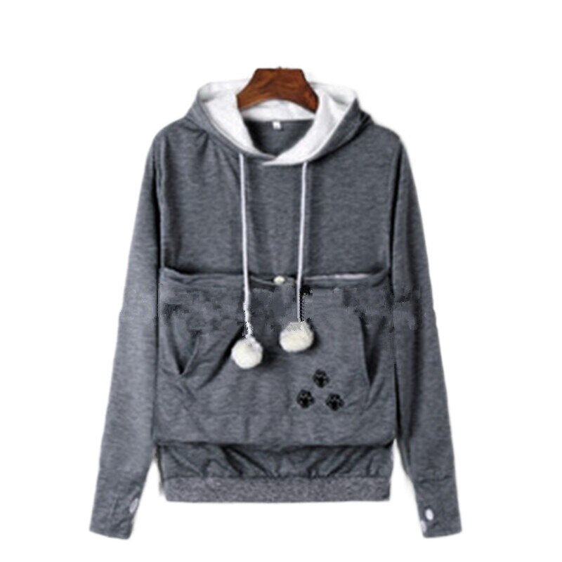 Модная толстовка с капюшоном для домашних животных, кошка, собака, кенгуру, с большим карманом, пара, куртка с длинным рукавом