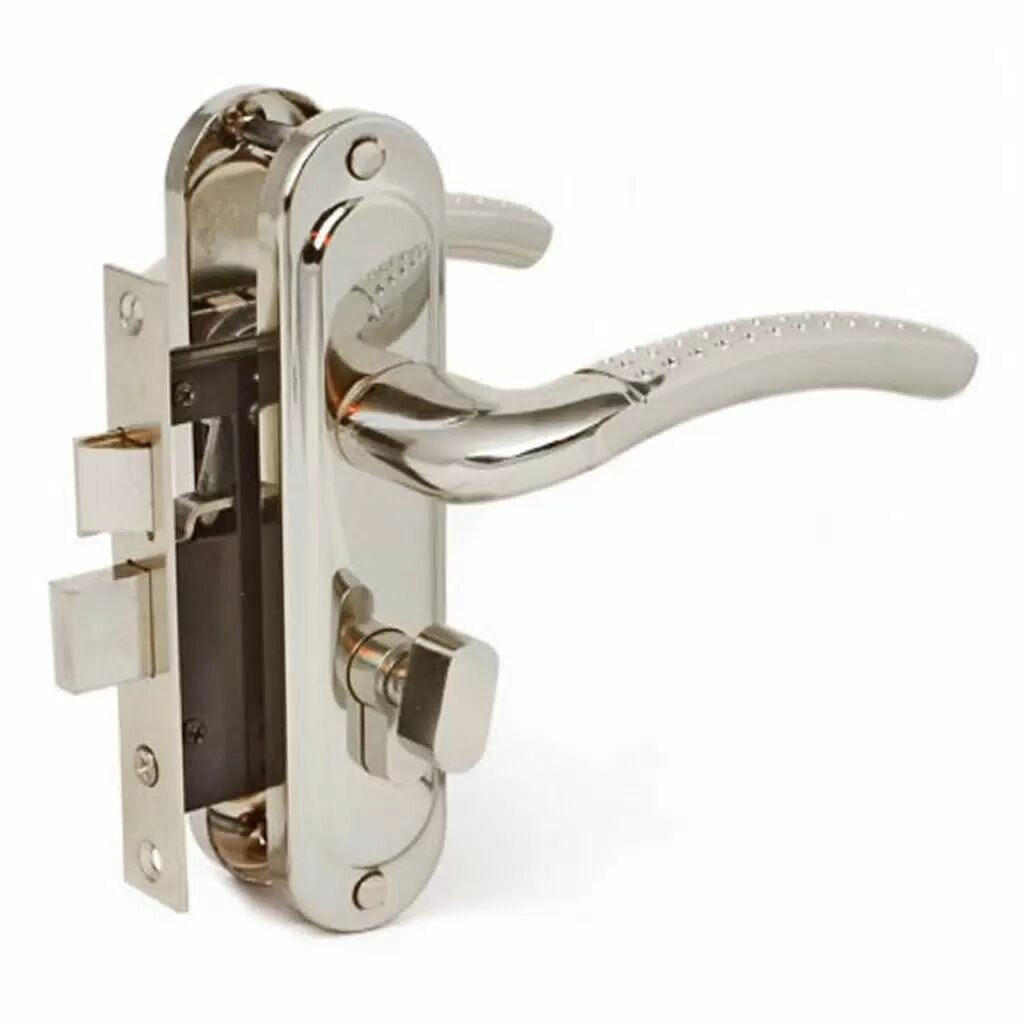 Врезной замок AVERS ручка в комплекте, цилиндр, цвет Никель