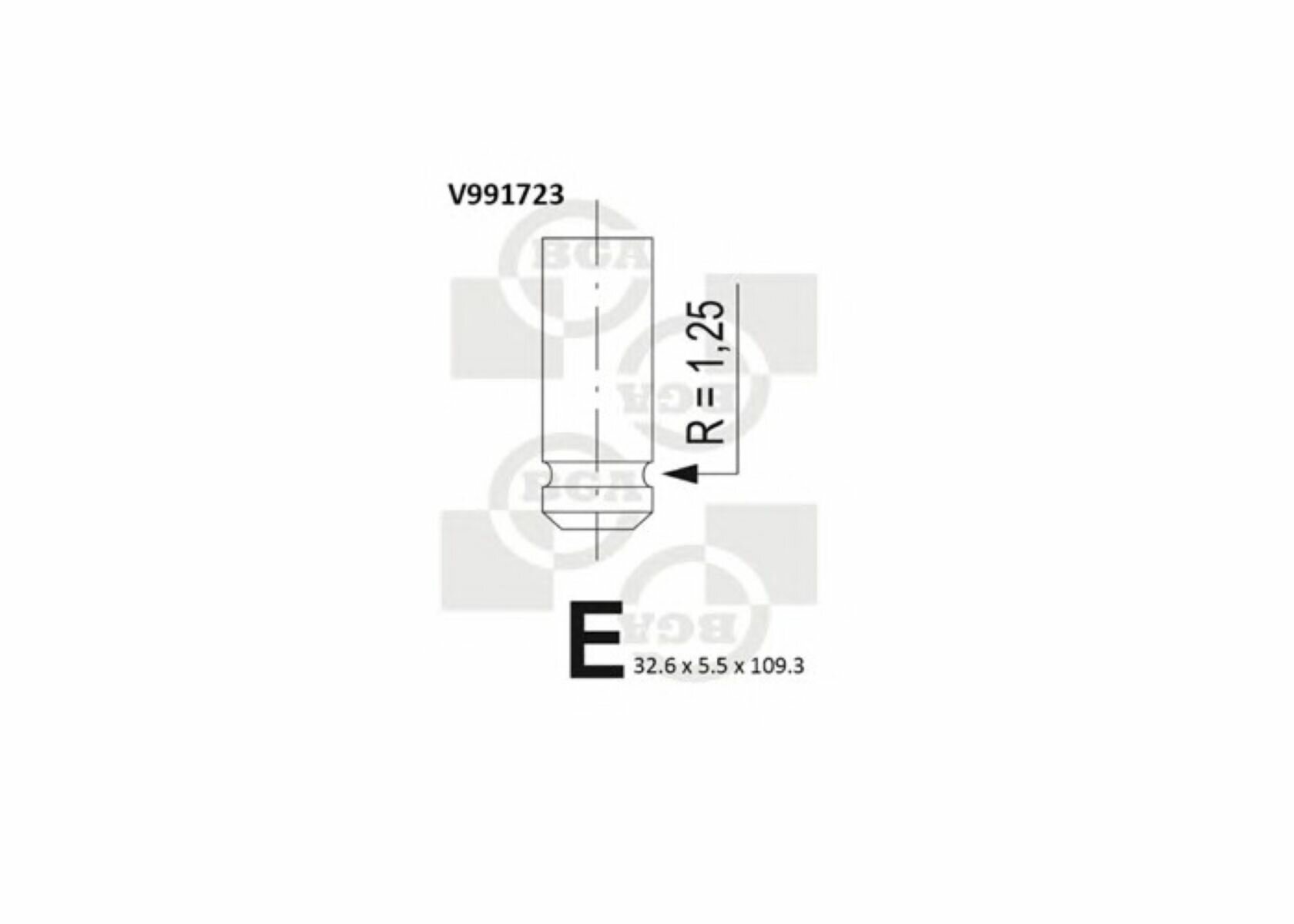 Клапан Впускной Renault [K4M 690, K4M 696, K4M 706, K4M 730, K4M 750, K4M 752, K4M 753](Bga V991723)