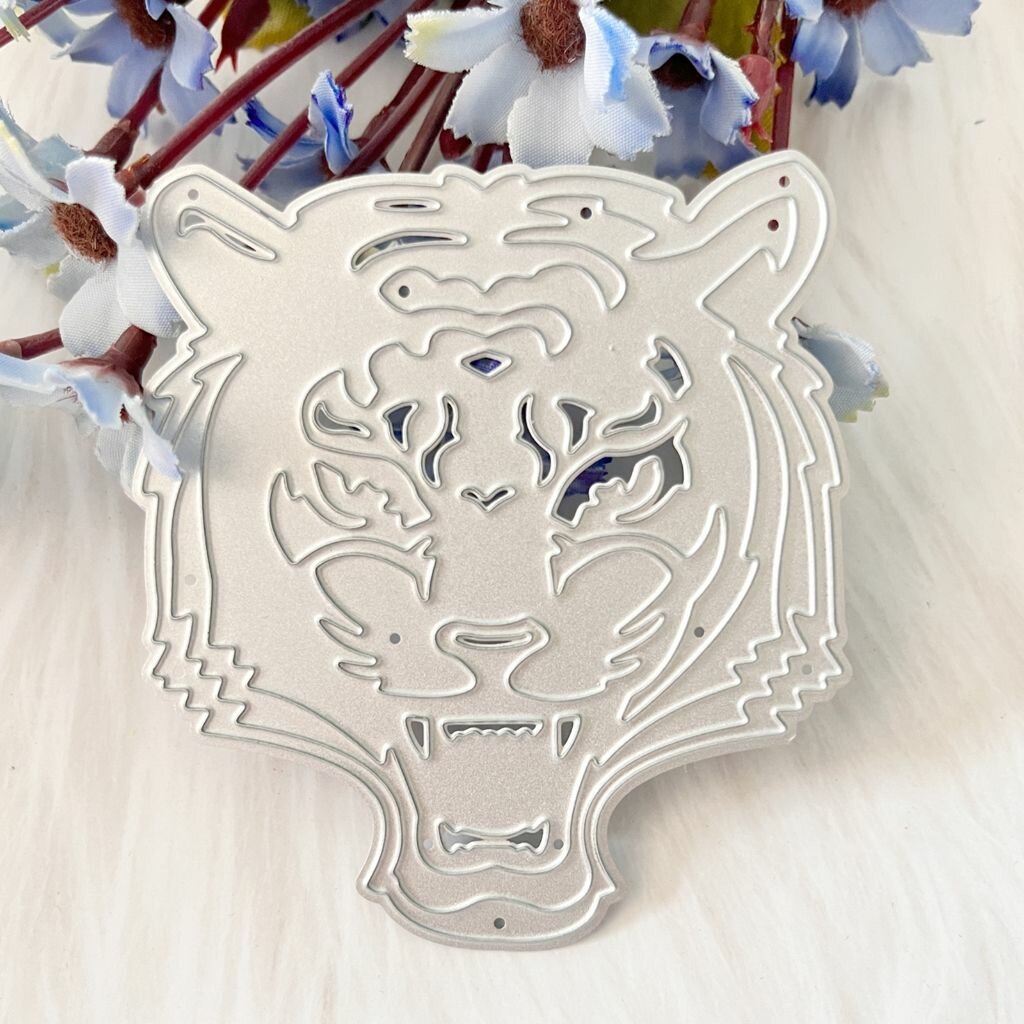 DIY форма для ножей QB-3334 голова тигра + QB-3335 большая кошачья