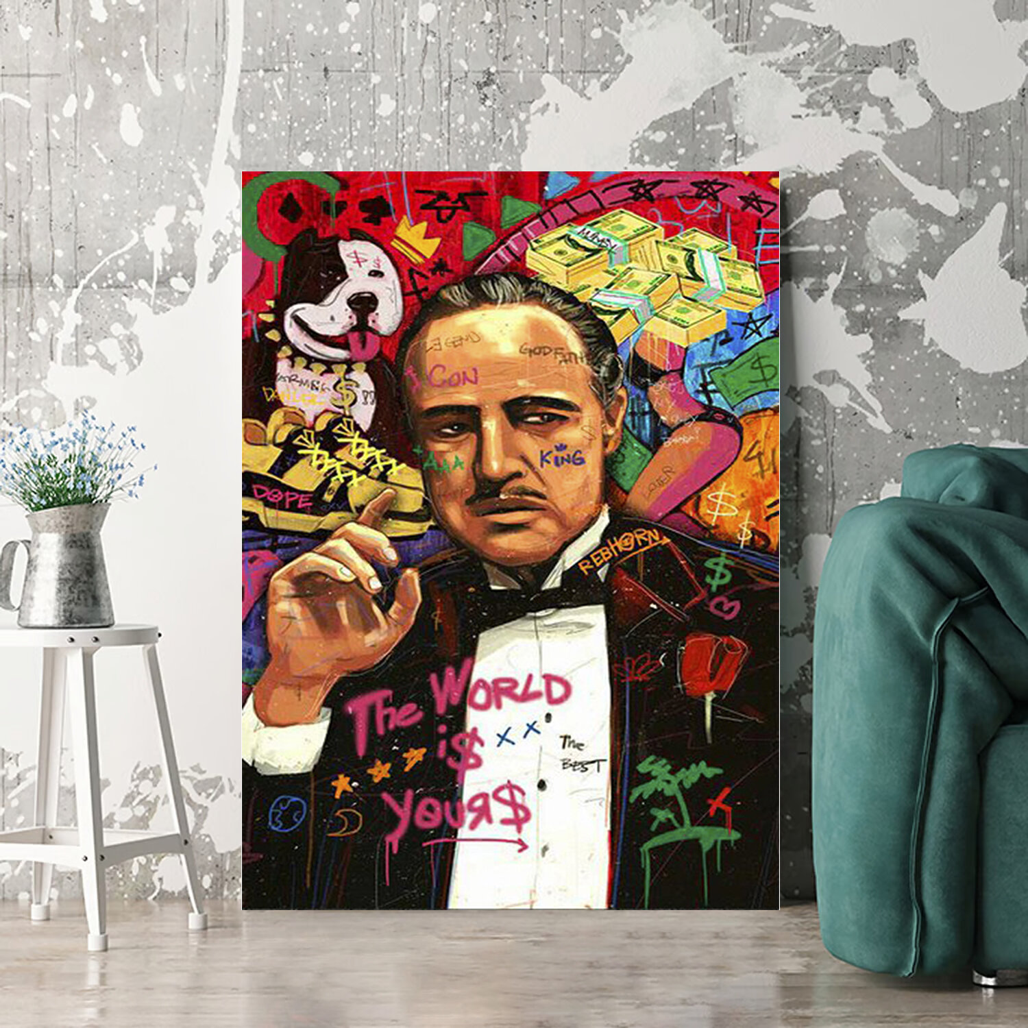 Картина на холсте - "Граффити, поп арт, Бэнкси", 40х60 см.