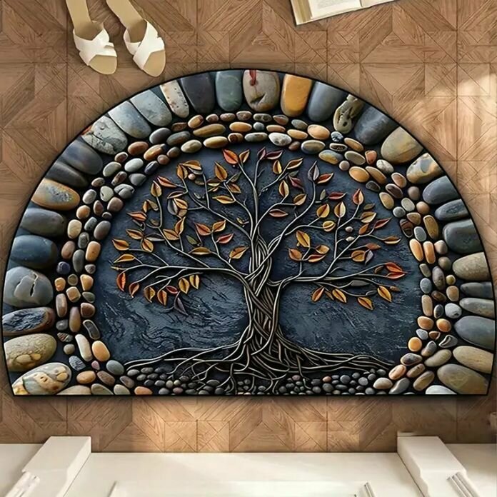 Полукруглый коврик для прихожей crystal velvet, устойчивый к загрязнениям, износу и простой в уходе, 50 * 80 см Приятный для кожи и удобный