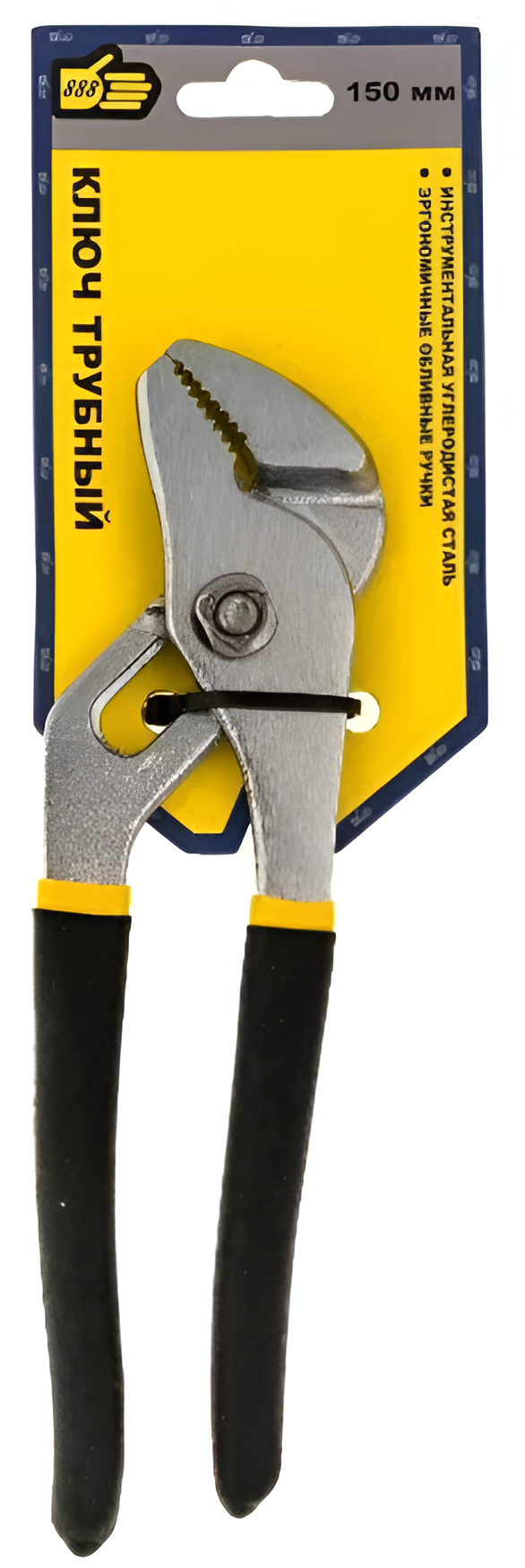 Ключ трубный переставной "888" углеродистая сталь, хромированная поверхность 6"-150мм