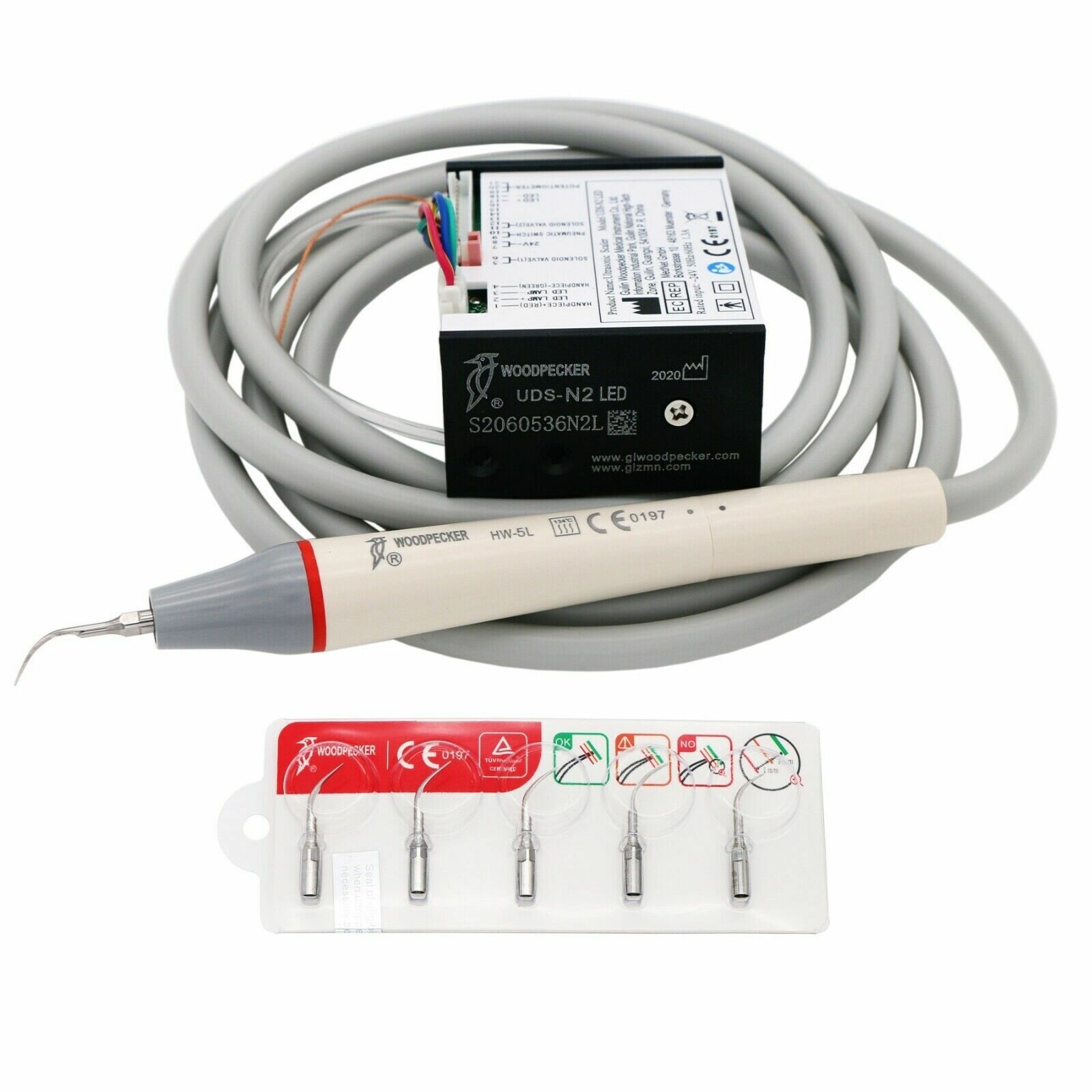 Стоматологический ультразвуковой пьезоскейлер Woodpecker со встроенным светодиодным наконечником