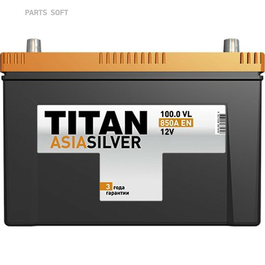 Аккумулятор TITAN ASIASILVER 12V 100Ah 850A (R+) 304х175х221 23кг от официального дистрибьютора, TITAN, артикул 4607008887365