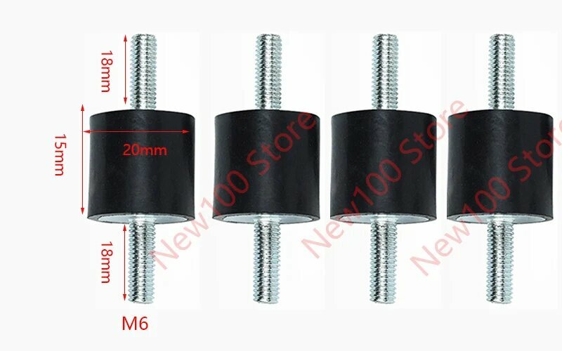 Набор из 4 резиновых креплений M6, виброизоляторы, цилиндрический амортизатор с анти-вибрацией M6 x 18 мм M6 20x15mm