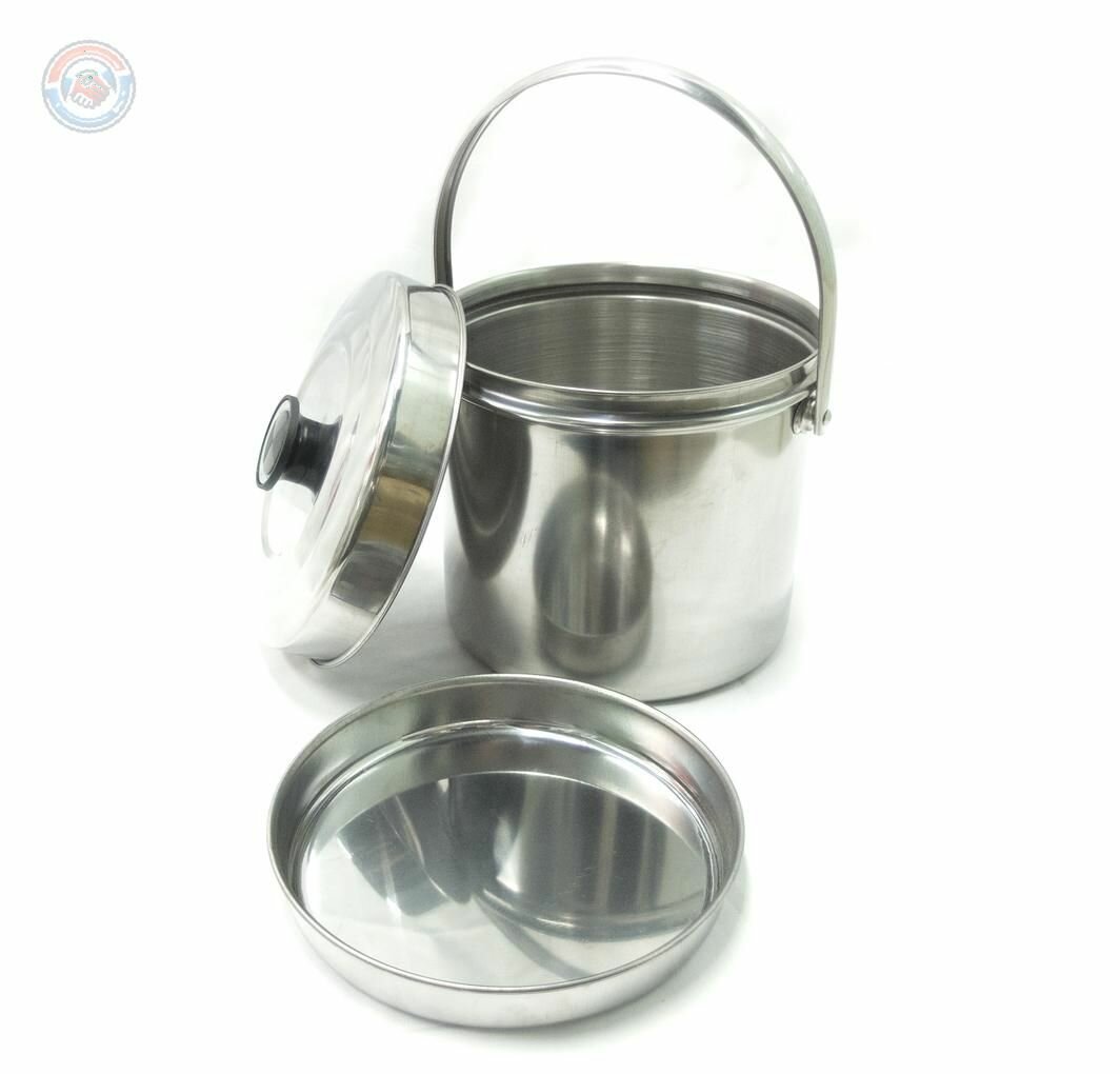 Котелок туристический универсальный для похода и кемпинга над костром или газовой горелкой легкий компактный котелок для варки еды на природе