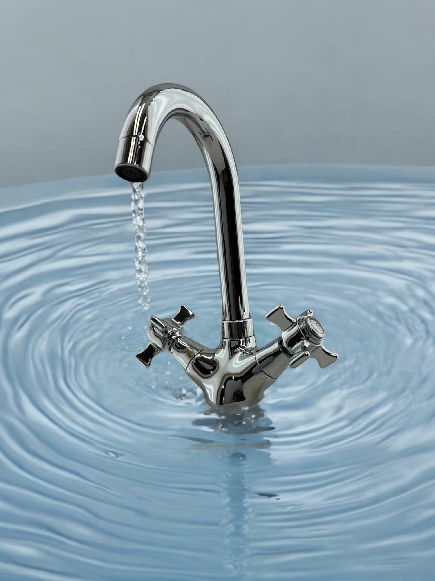 Смеситель для кухни ALOUTE, двухвентильный. Высота 250 мм. Подвод воды гибкий, крепление на большой гайке