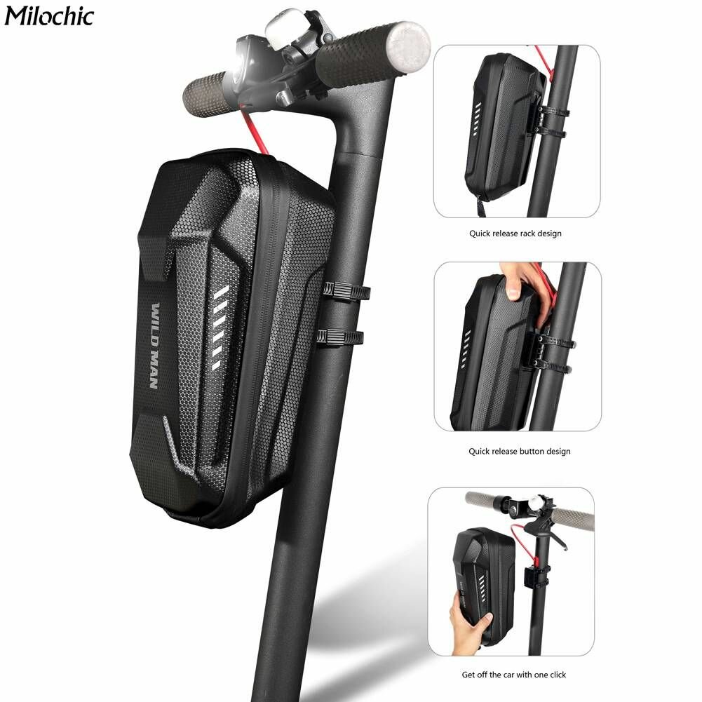 Сумка для самоката, материал PU + EVA, светоотражающий дизайн, твердая оболочка, устойчивая к сжатию, подходит для M365, M365 PRO и автомобильных труб диаметром 20-45 мм