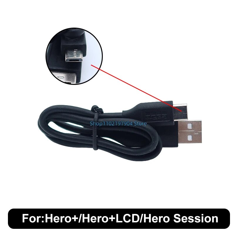 Кабель для GoPro Hero13/12/11/10/9/8/7/6/5 Micro USB