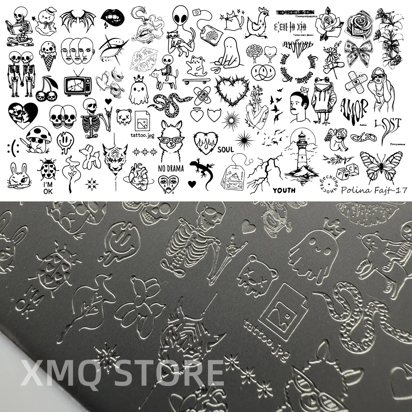 XMQ трафареты для маникюра бабочки polina17