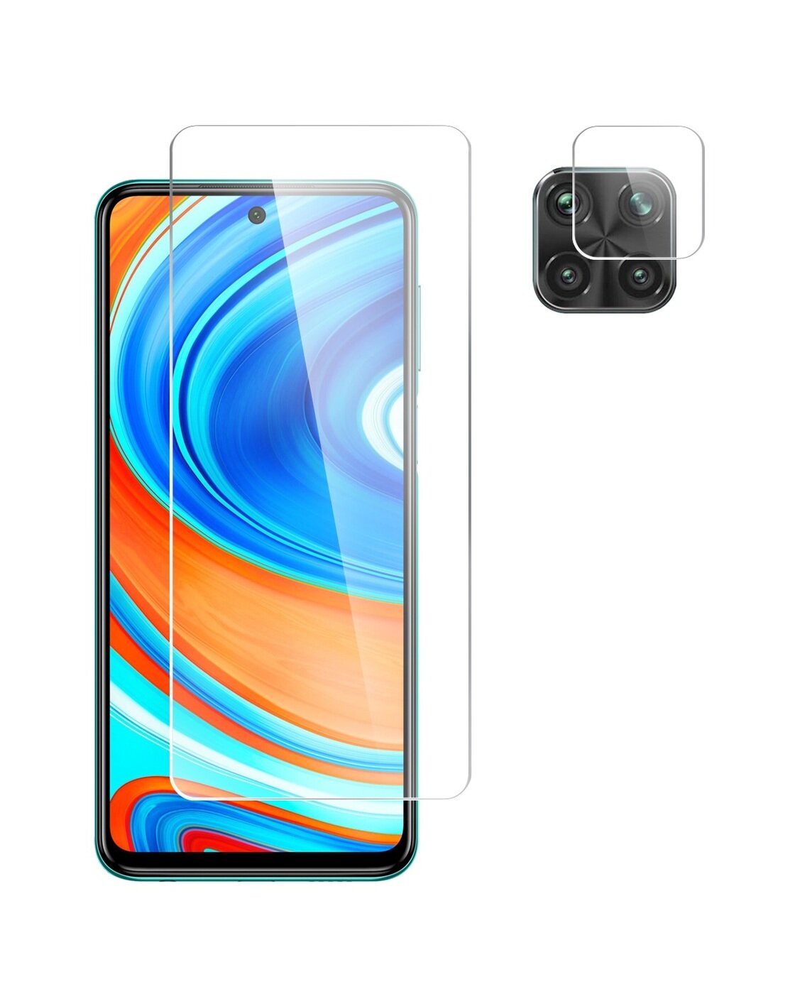 Защитное стекло на Xiaomi Redmi Note 9 Pro/ 9S (Гибридное - пленка + стекловолокно) на Экран и Камеру, Miuko Hybrid Glass