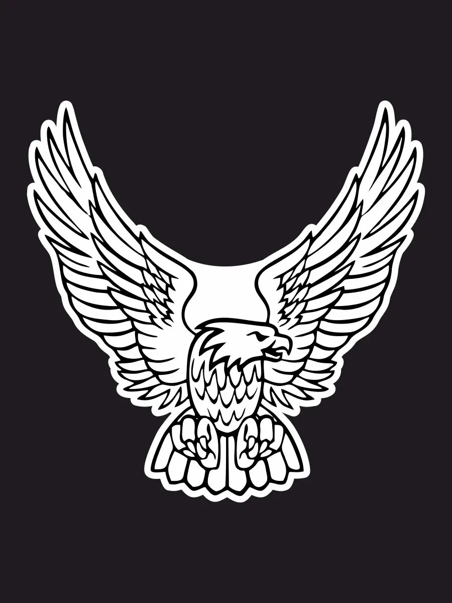 Наклейка на авто Орел с раскрытыми крыльями