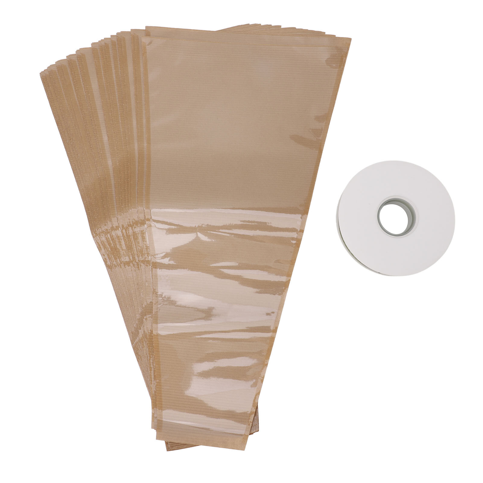 Пакеты для упаковки цветов из крафт-бумаги 50 шт, самодельные цветочные упаковочные рукава с лентой для подарочной упаковки свадебного букета