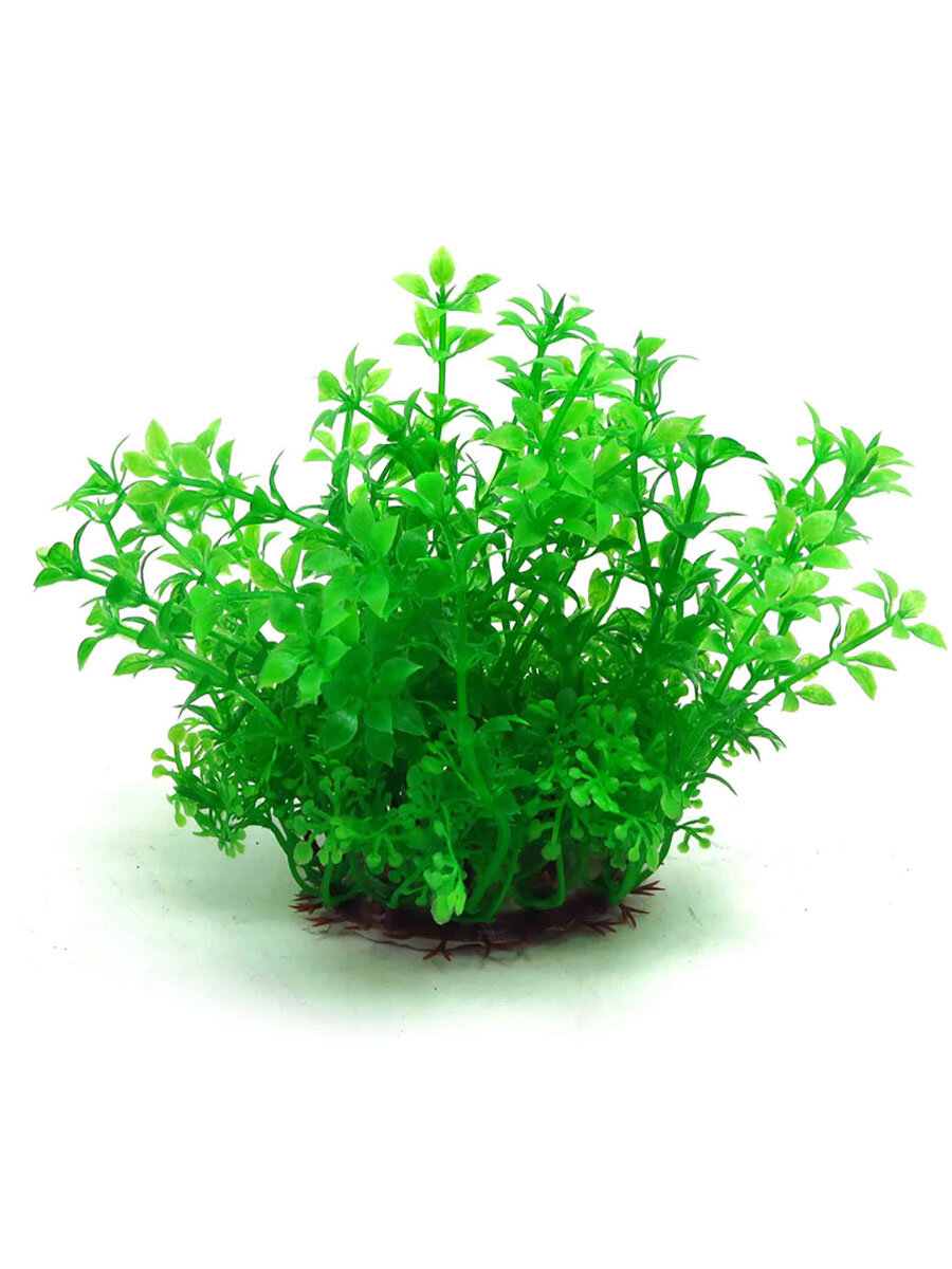 Растение искусственное Aquanimal для аквариума и террариума «Куст малый зеленый» 13х10х11см