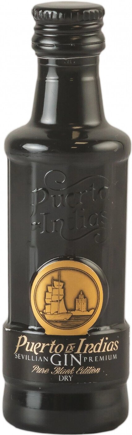 Джин "Puerto de Indias" Pure Black Edition Dry, 50 мл