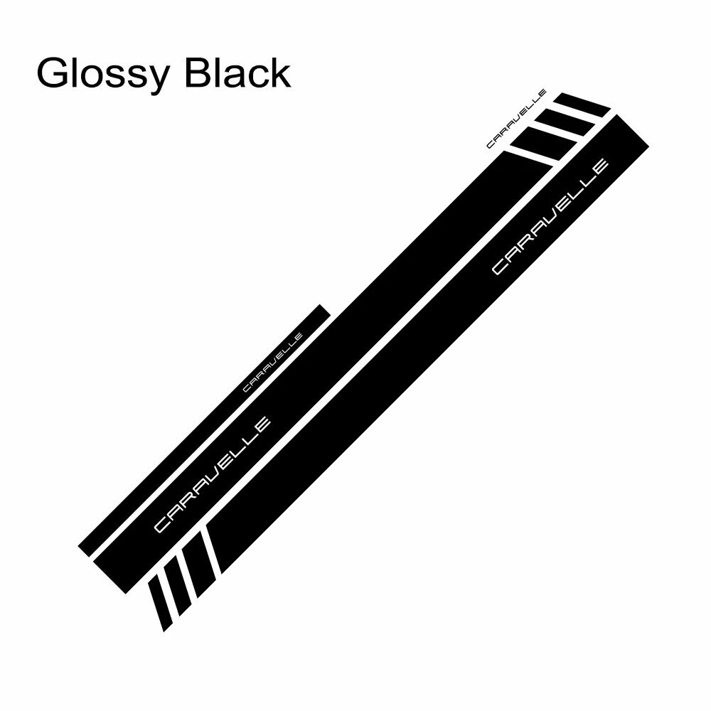 4 шт, наклейки на боковую заднюю юбку двери автомобиля для Volkswagen VW Glossy Black, 210cm