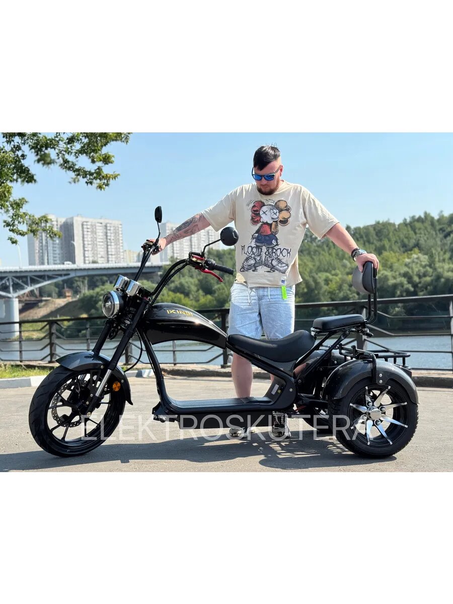 Электроскутер Чоппер "PRO" Trike, черный, 3333 W, 60km/h, Li-Ion, 33000mAh