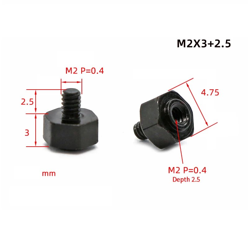 Винты для SSD M2 M3 черного никелирования 100 шт. 100pcs