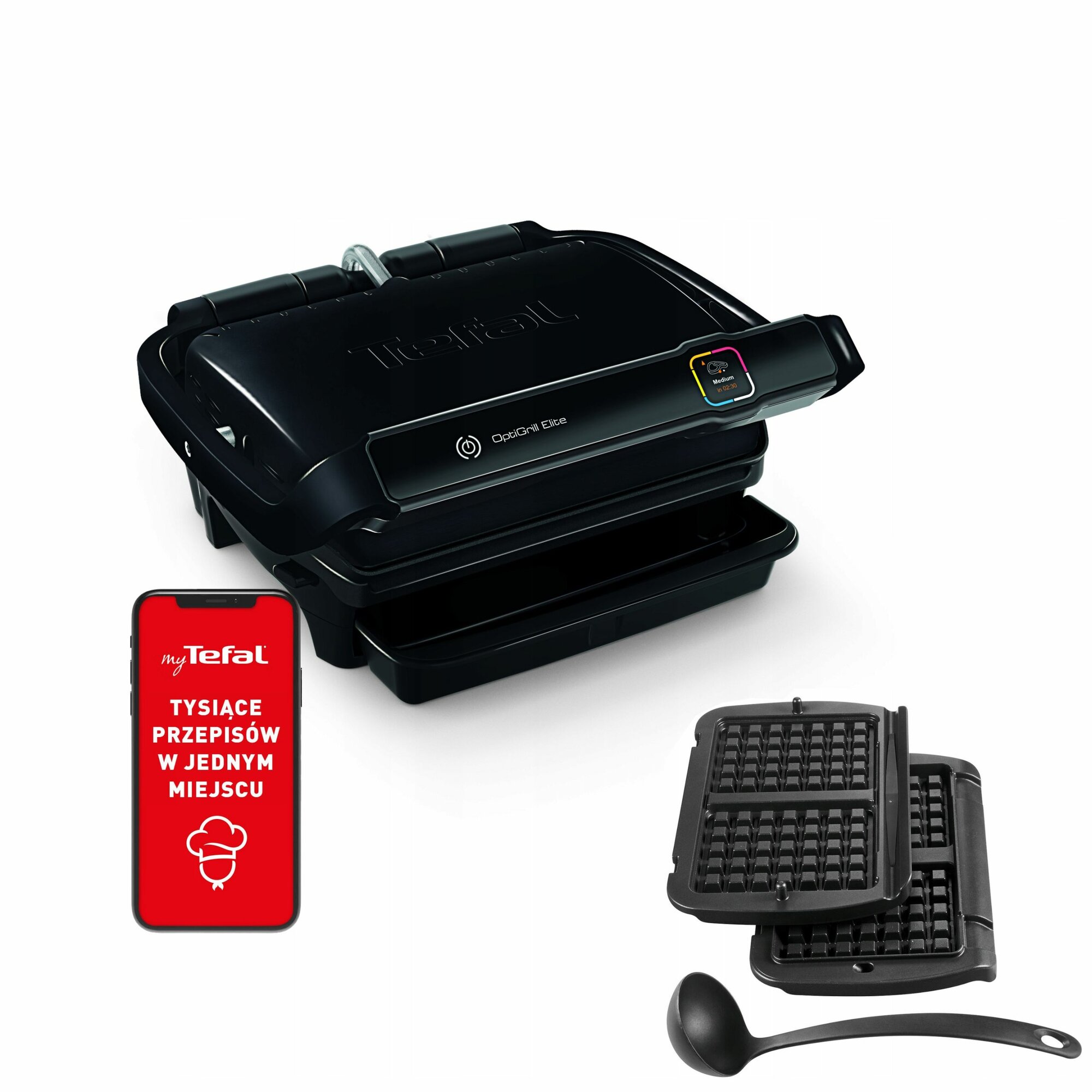 Электрогриль-вафельница Tefal Optigrill GC7508 + пластины для вафель