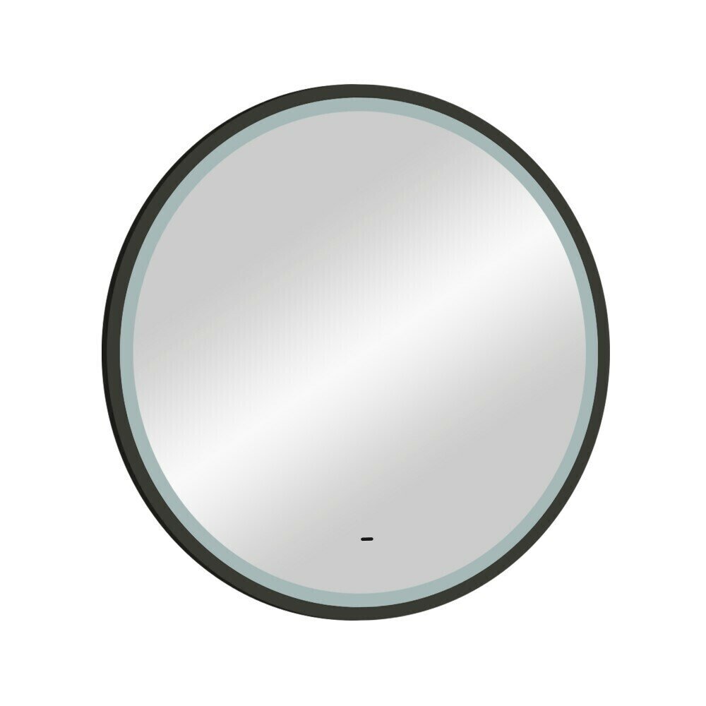 Зеркало с подсветкой круглое 80 см в раме черной бесконтактный сенсор Continent Bronx Black Led (ЗЛП5034)