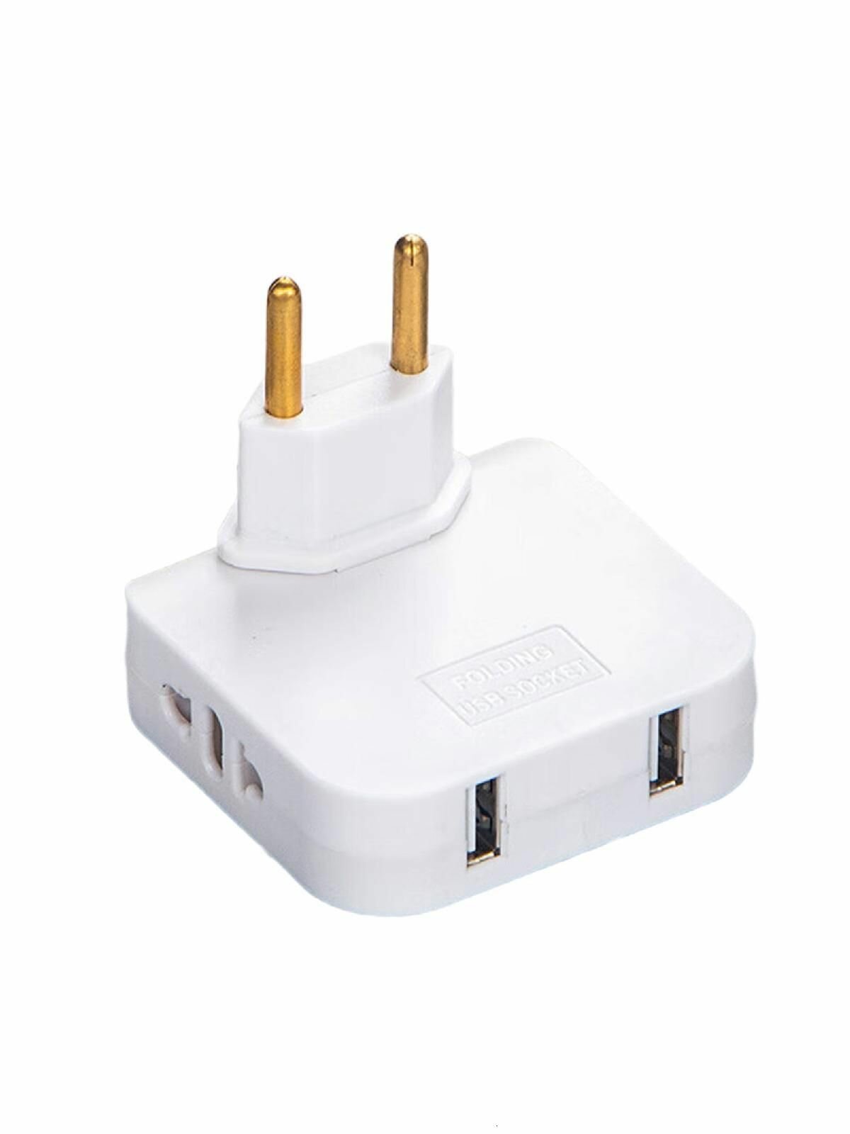 Розетка, Многожильная розетка европейского стандарта диаметром 4,8 мм с разъемом от 1 до 2 разъемов, порт 2USB, поворотный штекер-белый