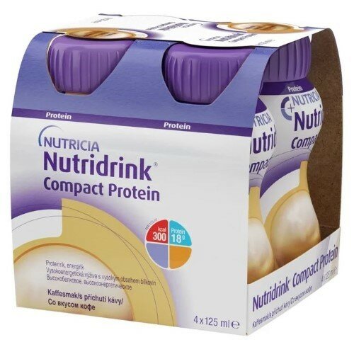 Нутридринк Компакт Протеин лечебное диетическое высокобелковое питание со вкусом кофе 125 мл 4 шт.