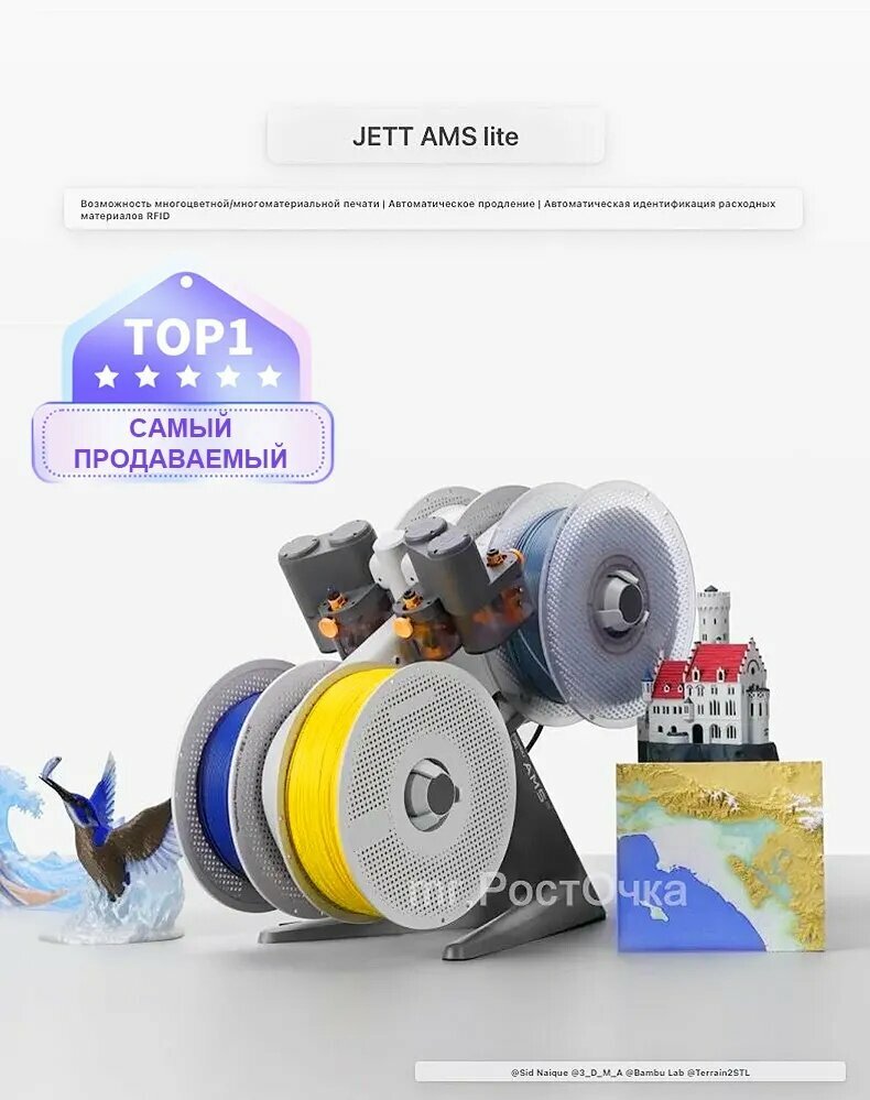 3D-принтер Автоматическая заправка BambuLab A1/A1mini Universal Система автоматической подачи AMS liteИнтеллектуальный многоцветный мультиматериальный принтер